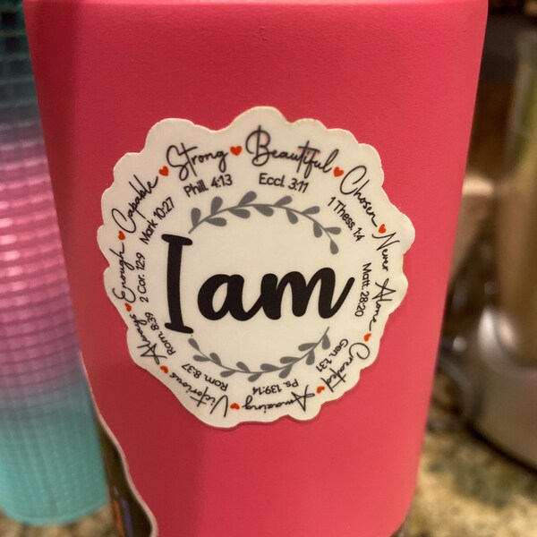 I Am Sticker, Affirmation Stickers, Clear Laptop Sticker, Water Bottle ...