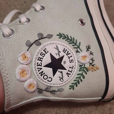 Embroidered Converse/flower Converse/custom Converse High Tops All Star ...