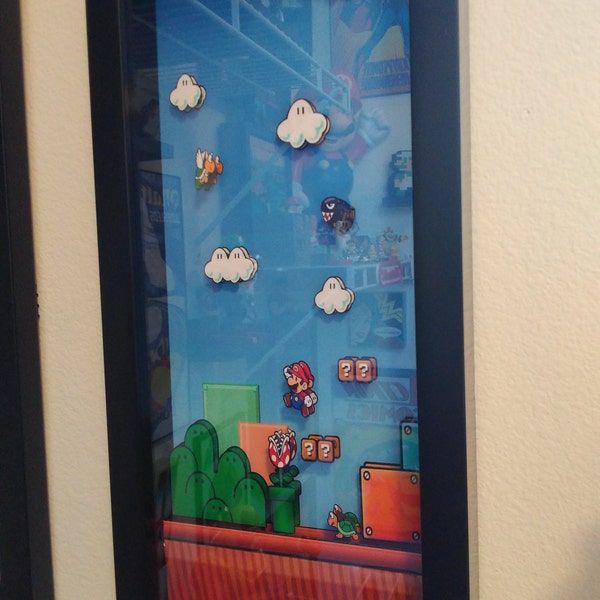 Super Mario Bros Video Game Shadow Box Wall Art - Etsy