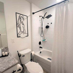 Female Portrait Bath,bathroom Wall Art,woman in Towel Line Art ...