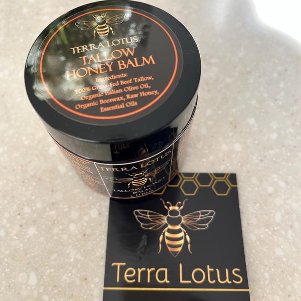 Organic Grass-fed Beef Tallow Balm With Raw Honey - Moisturizing Cream ...