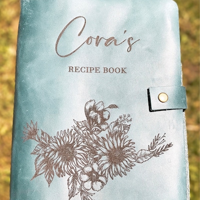 Leather Recipe Book Personalized Cookbook Binder Blank Recipe Book ...