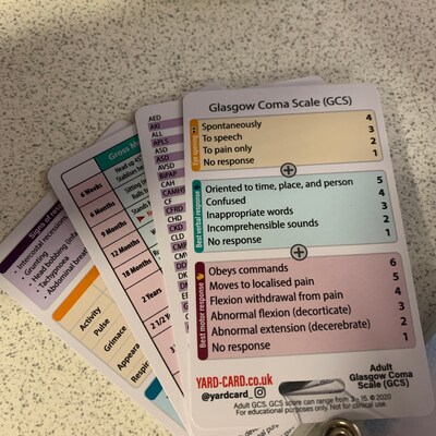 Paediatric Yardcard Bundle Reference Cards for Child Nurses, Medical ...
