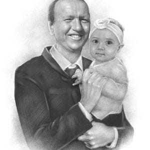 Add Deceased Family, Hand Drawn Charcoal Portrait, for Loved Ones ...