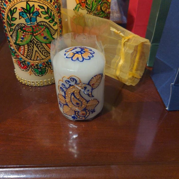 4 Unscented Candles Set With Arabic Calligraphy,henna Candles,wedding ...