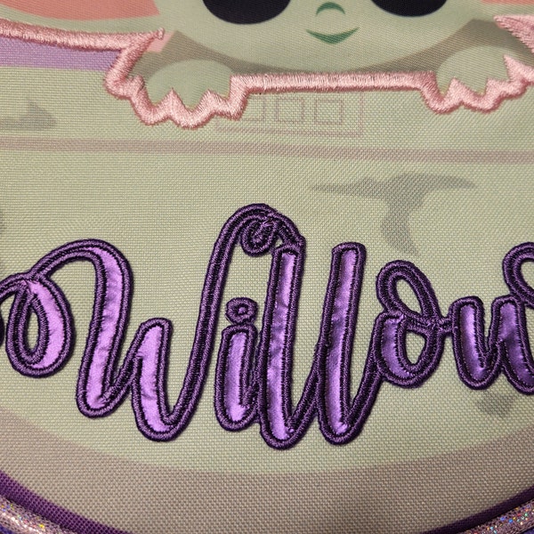 Custom Embroidered Name Iron on Patch Script Font Personalized Gradient Vinyl Color Change Vinyl ...