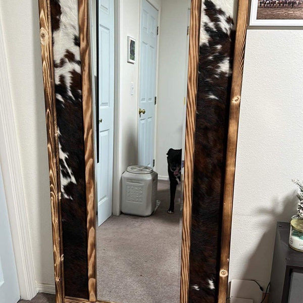 Cowhide Full Length Mirror: Handmade Western Decor - Etsy