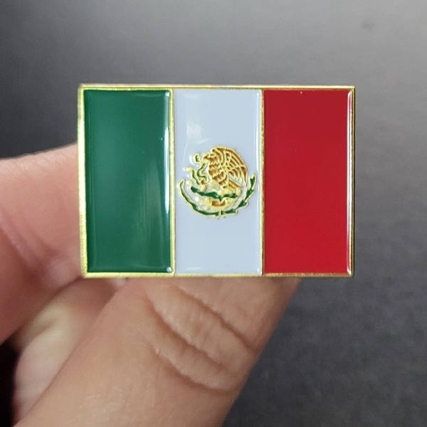 Mexico Pin - Mexican Flag Cast Metal Enamel Rubber Backing 1.25" - Etsy