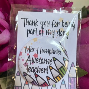 PERSONALISED Teacher Thank You for Being Part of My Story Rainbow ...