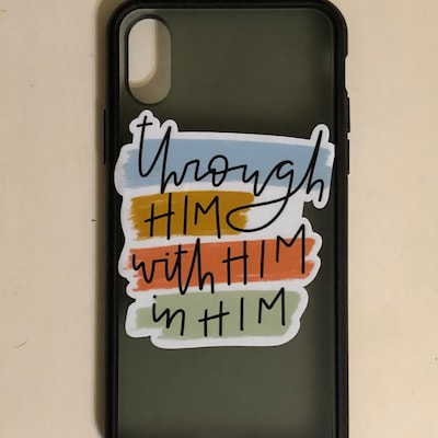 Through Him With Him in Him Sticker, Through Him Sticker, Catholic ...
