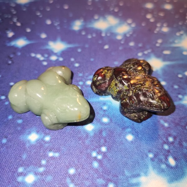 1.5 Crystal Frog Statue, Hand Carved Gemstone Figurine, Home Decoration ...