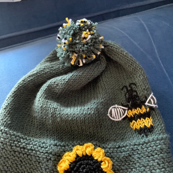 Unique Acorn Hat, Hand Knitted Womens Beanie With Acorn & Oak Leaf ...