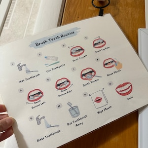 Brush Teeth Routine- Teach Me- Learning- Chart- Instant Download ...