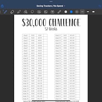 30K 100 ENVELOPE CHALLENGE Printable 30000 Saving Tracker - Etsy Canada