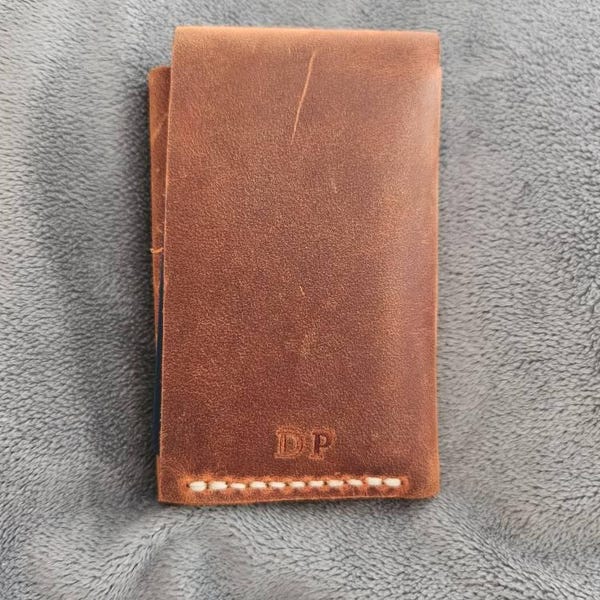Slim Leather Card Holder, Minimalist Wallet for Men and Women, Simple ...