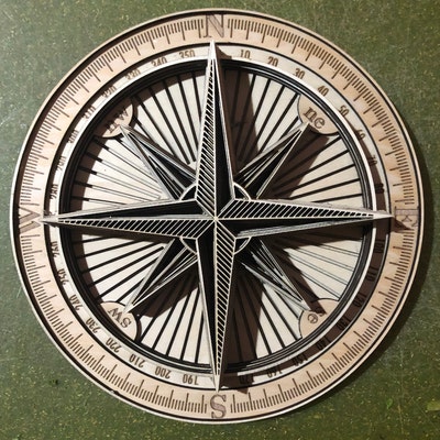 Multilayer Laser Cut Compass, Compass Dxf File, SVG Ai EPS Dxf Laser ...