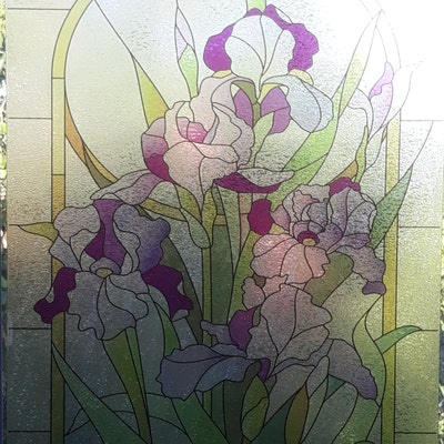 Custom Size Stained Glass Window Film Frosted Privacy Window Film ...