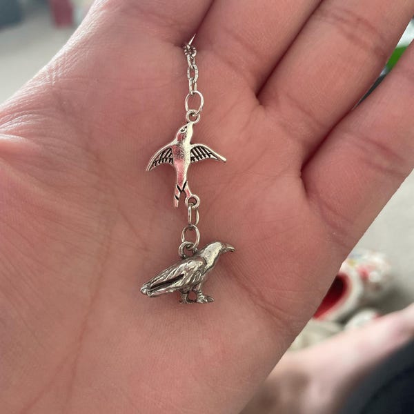 Gold Griffin Necklace - Antique Gold Pewter Griffin Charm on a Delicate ...