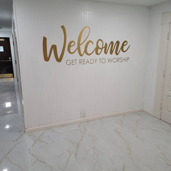 Vinyl Decal welcome Home Door Sign Church Worship Sanctuary Business ...
