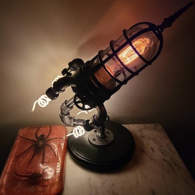 15 Rocket Ship Spaceship Steampunk Industrial Pipe Desk Lamp With 4 ...