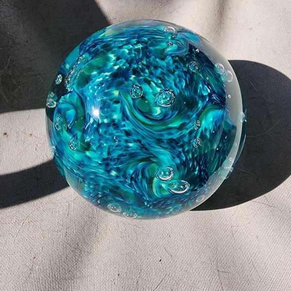 Ocean Tides-rd / Handblown Glass Paperweights - Etsy