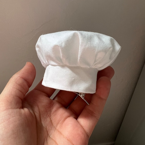 Mini Chef's Hat - Traditional White Fabric - Pastry Chef Fascinator - Etsy