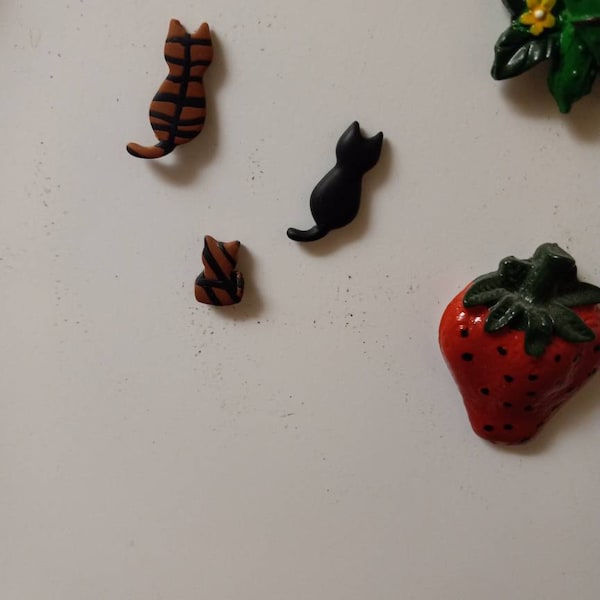 Cat Magnets, Black Cat, Magnet, Magnets, Polymerclay, Clay, Cute Magnet ...