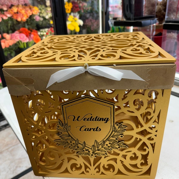 Wedding Card Box With Slot Lock Wedding Money Box Rustic Card Box ...