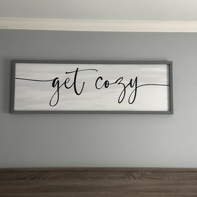 Get Cozy Sign Bedroom Wood Signs Master Bedroom Wall Decor Guest ...