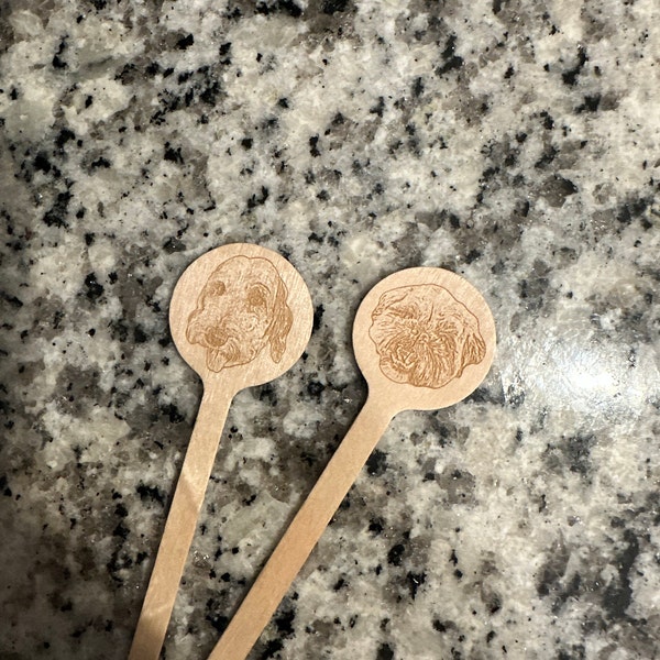 Signature Dog Drink Stir Stick, I Do Too Wood Engraved Cocktail Sticks ...