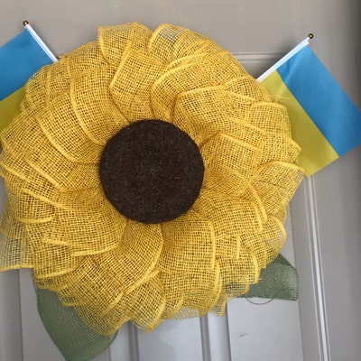 Small Yellow Sunflower Wreath for Decorating - Etsy
