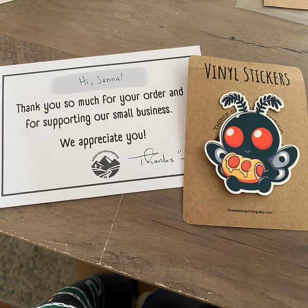 Tiny Mothman Sticker // Cryptid Sticker / Tumbler Sticker / Vinyl ...