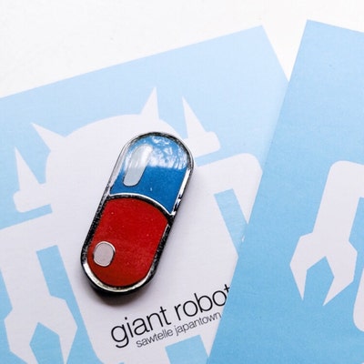 Red and Blue Pill Enamel Pin glow-in-the-dark - Etsy Canada