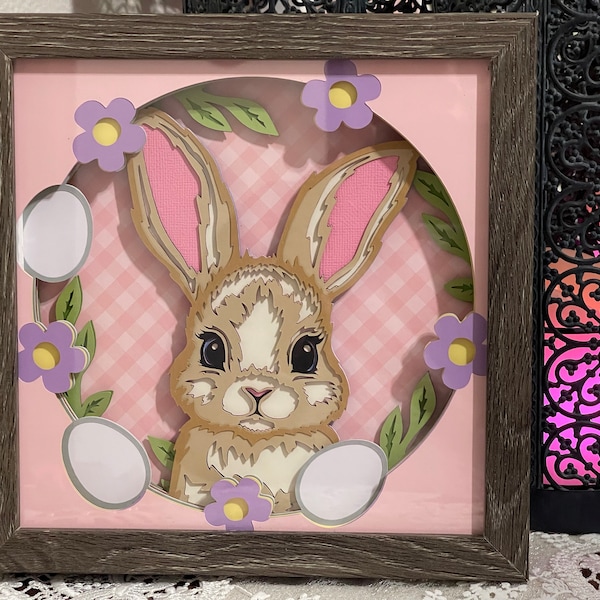 Easter Bunny Shadow Box SVG Template, 3D Layered SVG for Cardstock, Multilayer Papercut, Cricut ...
