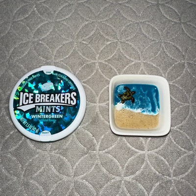 Sparkly Blue Ocean Shot Glass Hawaiian Blue Wave Glasses Resin Barware ...