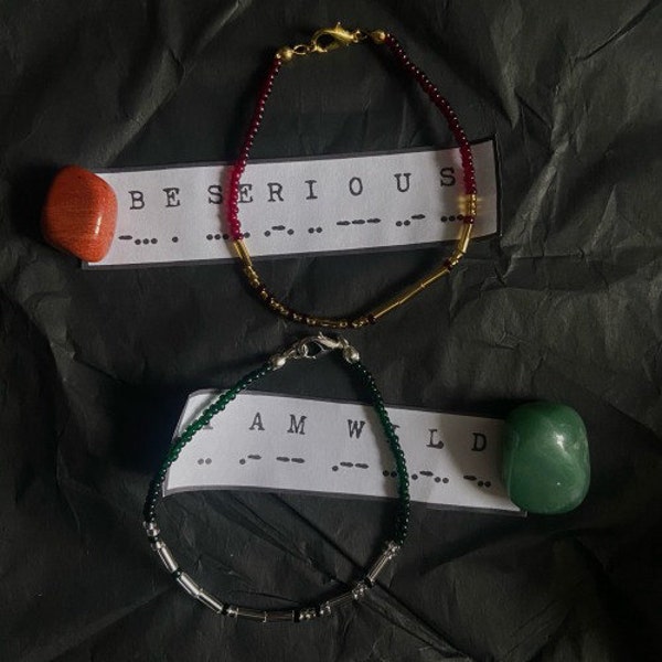To Live to Live Forever Two Secret History Morse Code Bracelets Dark ...