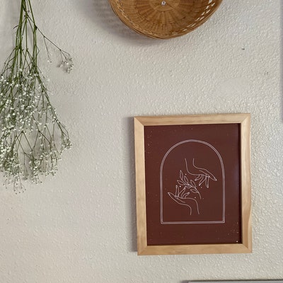 Printable Hand Line Art, Botanical Print, Boho Printable Line Art ...