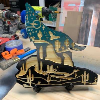 Calling Into the Wild Wolf CNC File DXF Digital File - Etsy