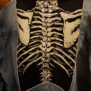 Ribcage Back Patch, Ribcage, Skeleton Patch, Bones Patch, Cloth Patch ...