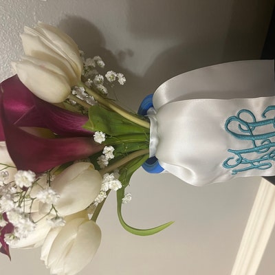 SATIN Monogram Nosegay Ribbon Prom/homecoming/hoco/school Dance - Etsy