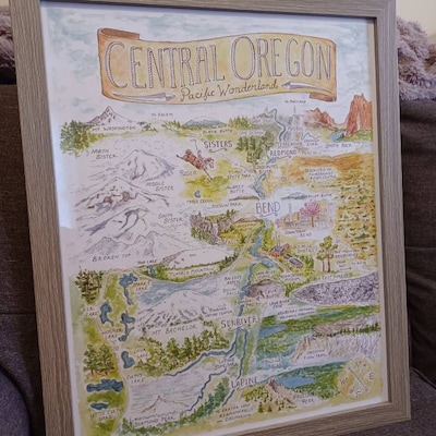Central Oregon Map - Etsy