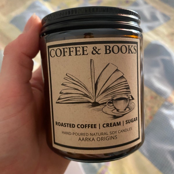 Coffee and Books Soy Candle, Bookish Gift, Bookworm Gifts, Book Scented ...