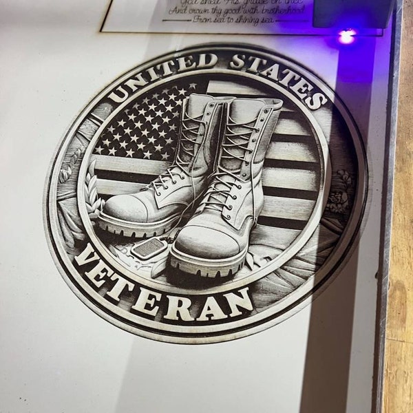 United States Veteran 3D Illusion Laser Engraving Design - American ...