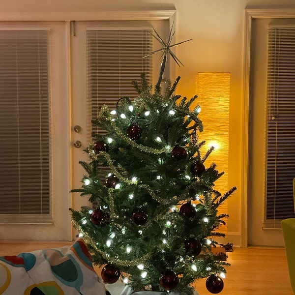 18 Silver Tinsel Christmas Tree Table-top Centerpiece Tree 18 Retro ...