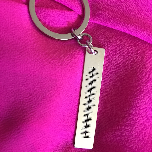 Nickel Silver Personal Soundwave Keychain, Waveform Keychain, Custom ...