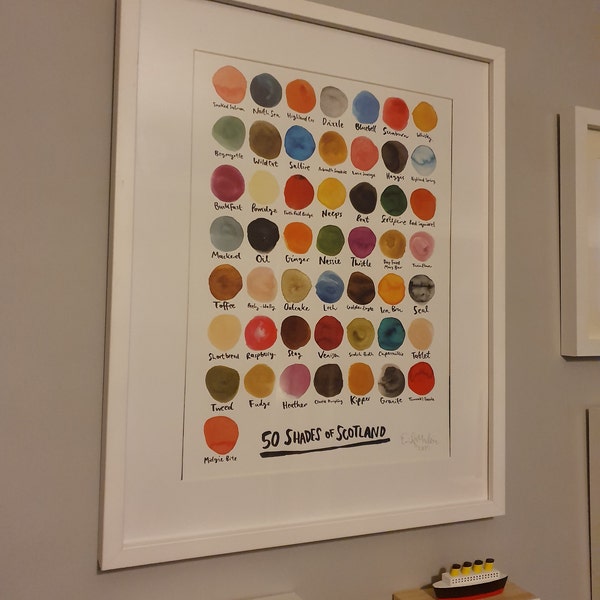 50 Shades of Scotland, Quirky Scottish Colour Chart Poster. Fun Memento ...