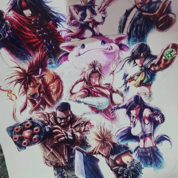 Final Fantasy VII- Limited Edition Fine Art Sketch Print -FF7 Poster ...