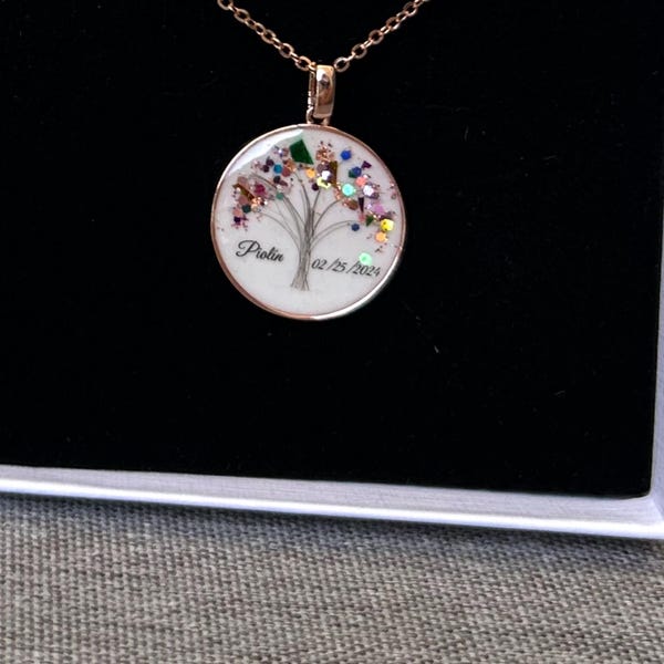 Hair Keepsake Jewelry "my Rainbow Tree of Life" Disc Necklace, Pendant ...