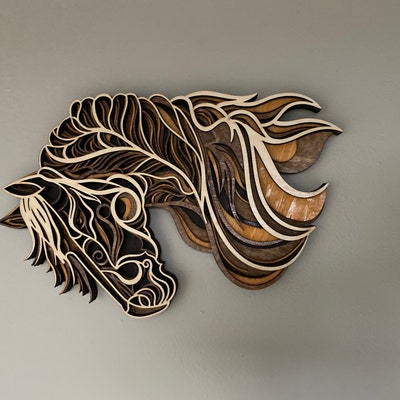 Multilayer Horse Laser Cut File 3D Horse Mandala Layered Dxf Dwg ...