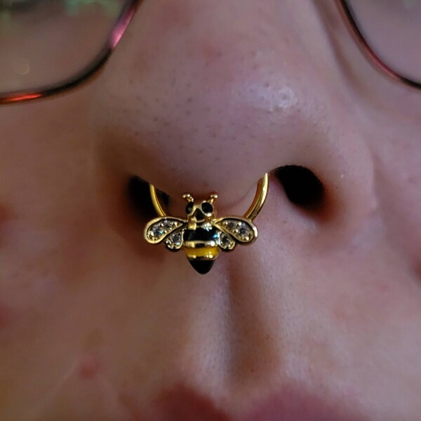316L Stainless Steel 16G Bee Helix Daith Conch Earring/bee Septum Nose ...